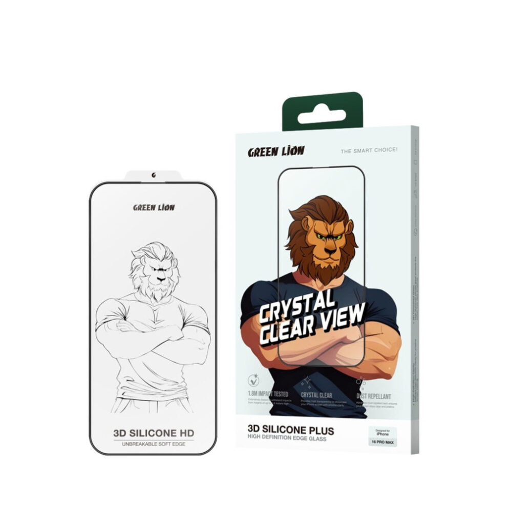 Green Lion 3D Silicone Plus Screen Protector for iPhone 15 & 16 - Clear ...